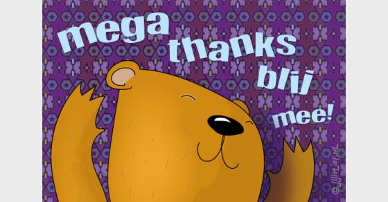 Jij is Lief - kaart: Mega thanks!